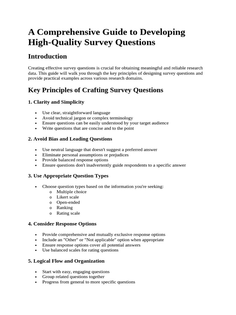 How to Prepare Survey Questions With Examples | PDF | Energy ...