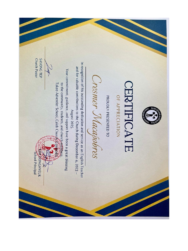 Teaching Certificate and Verification of Teaching | PDF