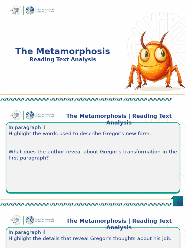 Annotations on Gregor's Transformation | PDF | The Metamorphosis