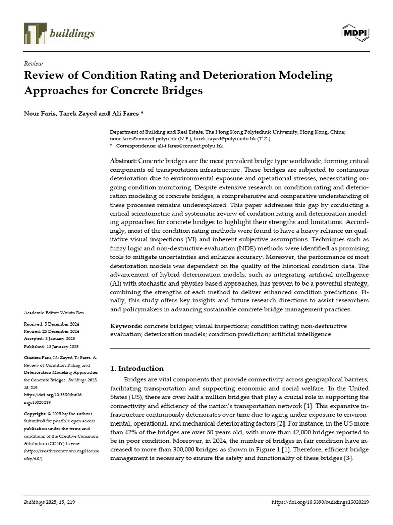 Concrete Bridge Condition Rating Review | PDF | Methodology