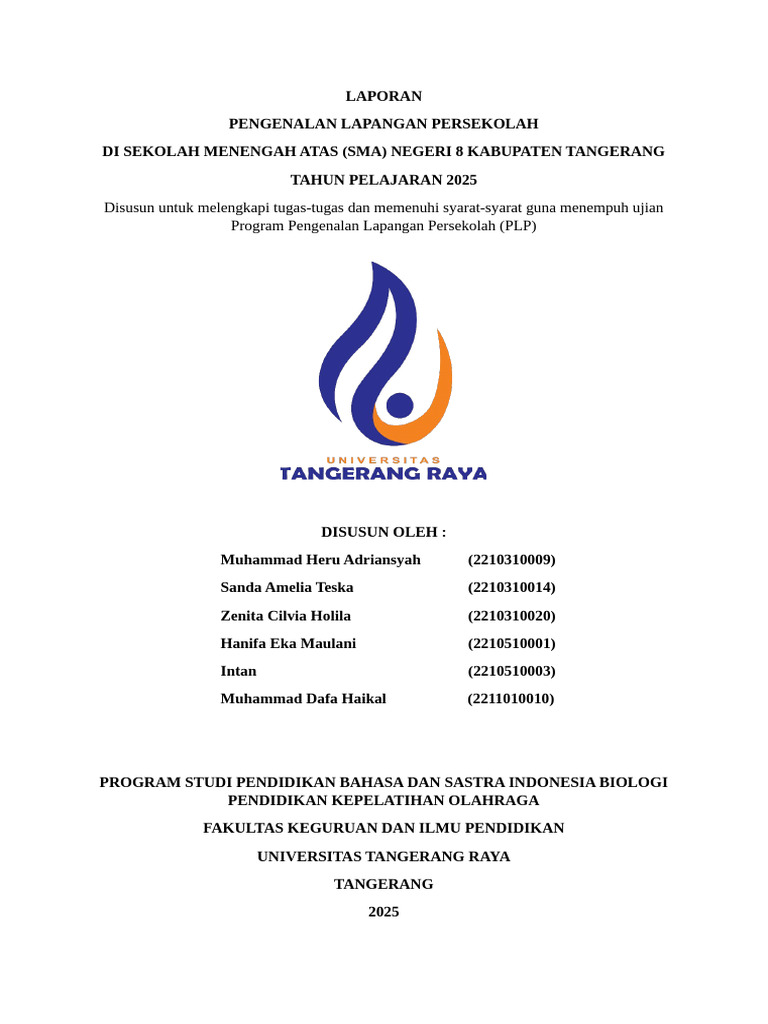 Cover Laporan PLP-1 | PDF