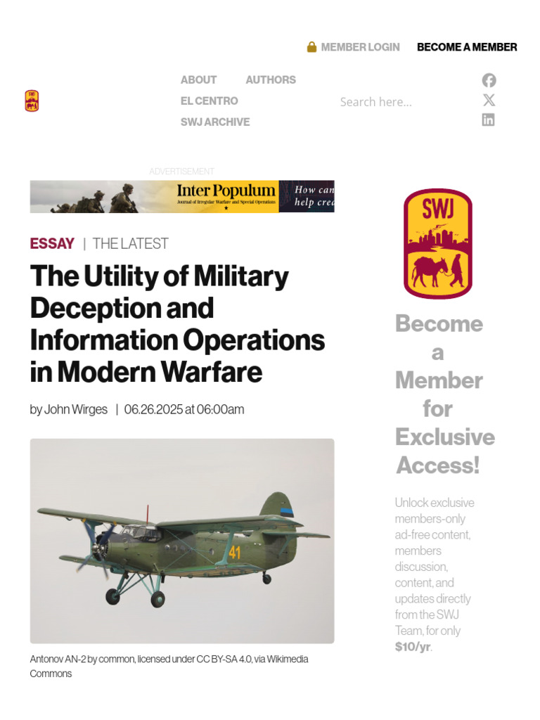 The Utility of Military Deception and Information Operations in Modern ...