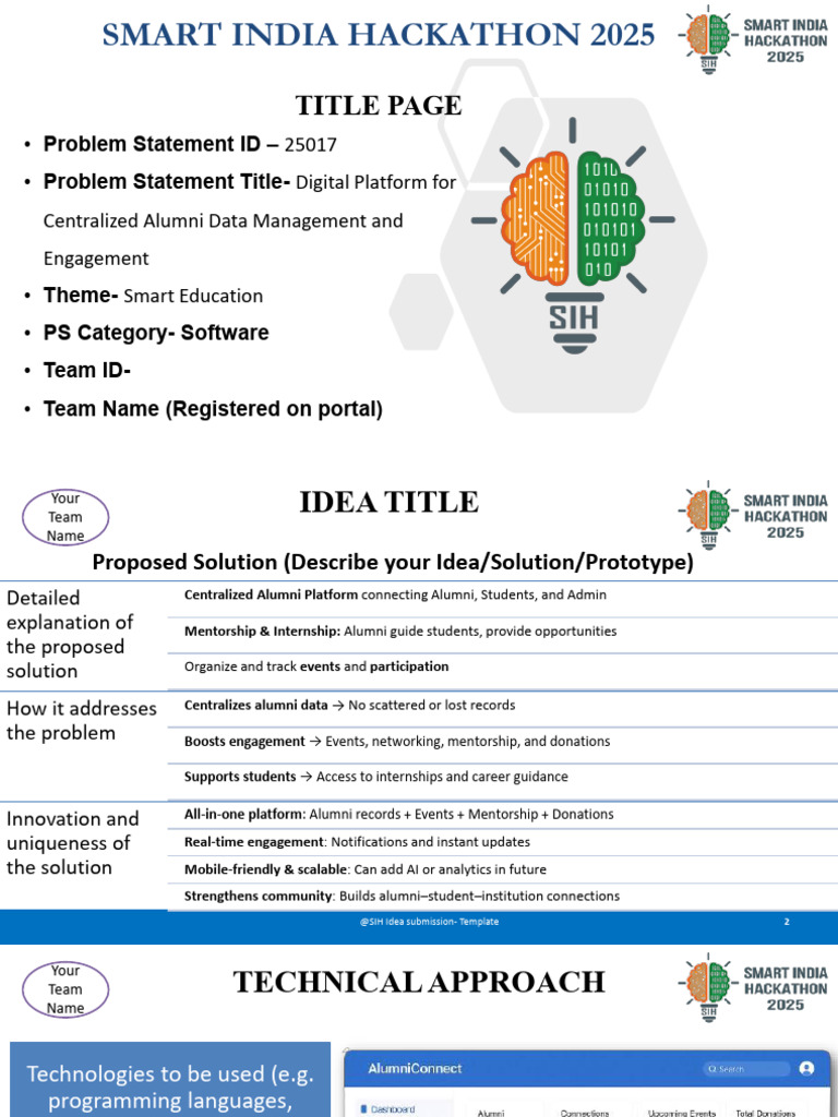 SIH2025 IDEA Presentation | PDF | Mentorship | Information Technology
