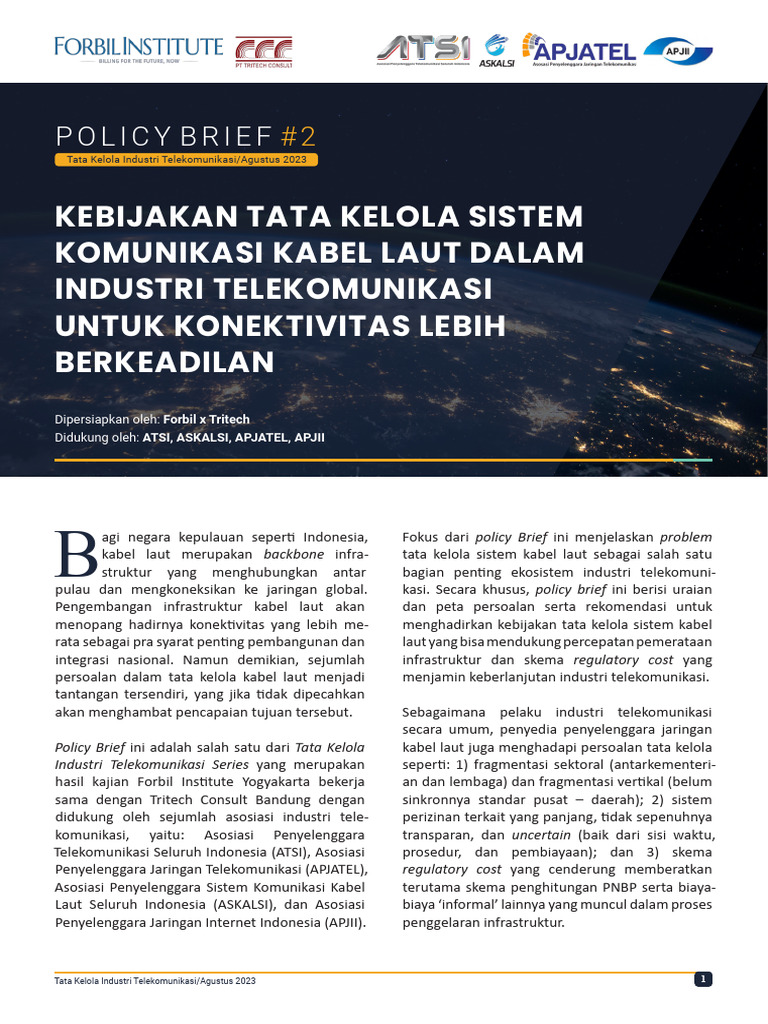 Tata Kelola Kabel Laut untuk Konektivitas | PDF