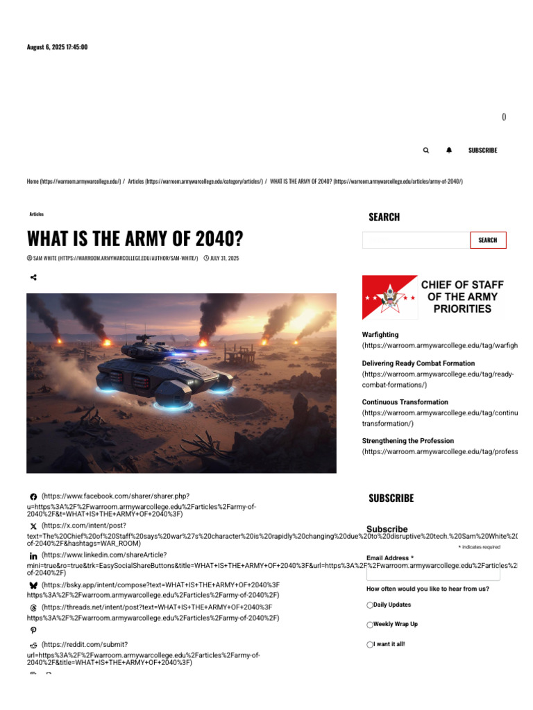 Future Characteristics of the Army 2040 | PDF | Deterrence Theory ...