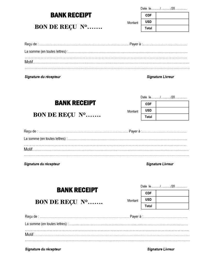 Bank Receipt | PDF