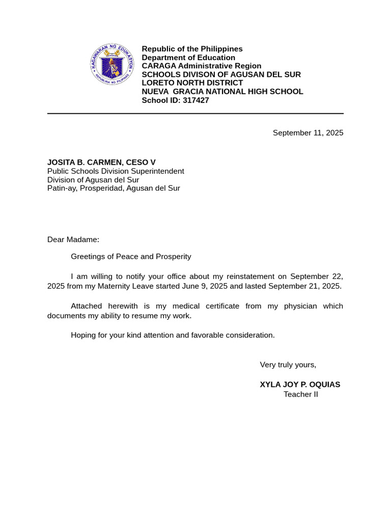 Reinstatement Letter | PDF