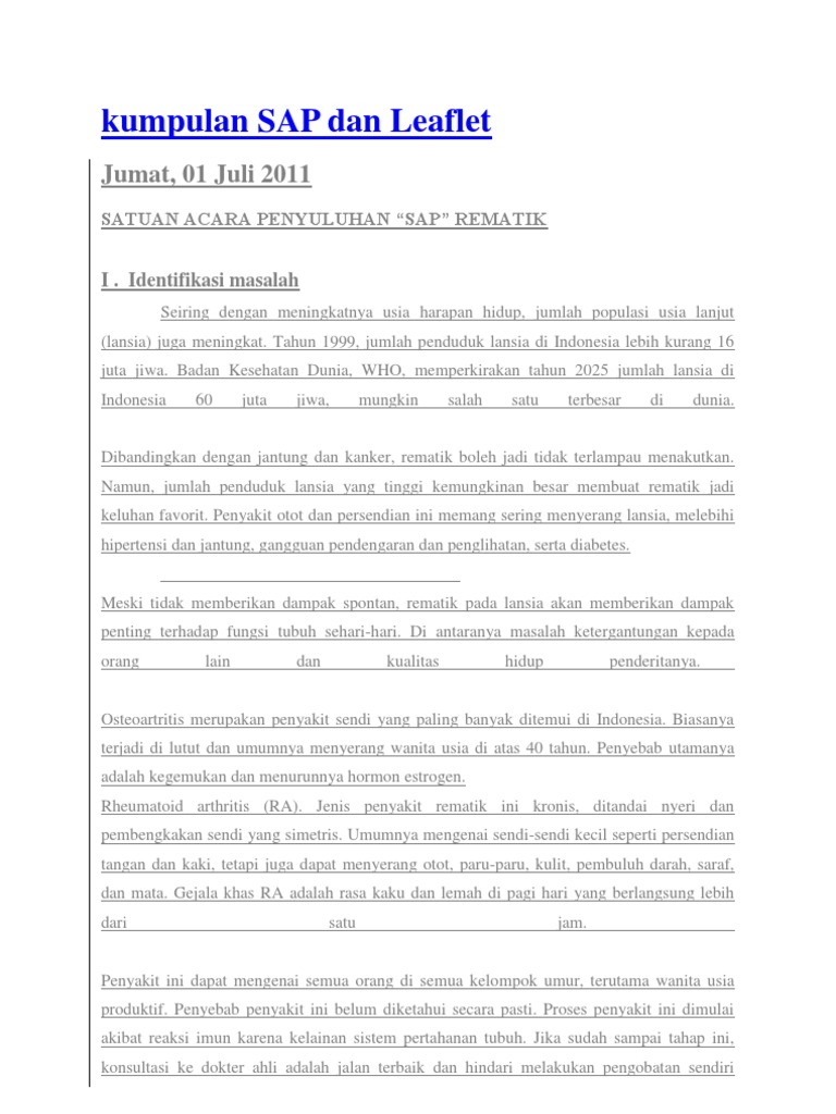 Kumpulan SAP Dan Leaflet | PDF