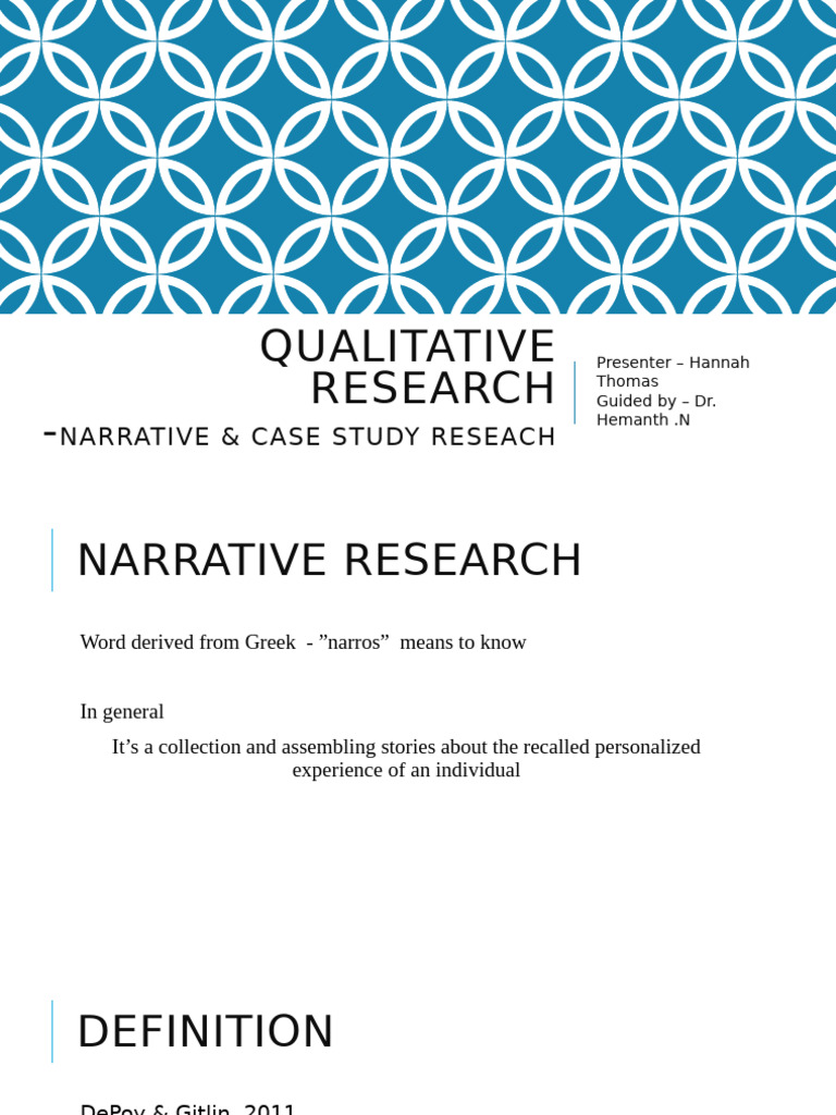 Qualitative Research: Narrative & Case Studies | PDF | Qualitative ...