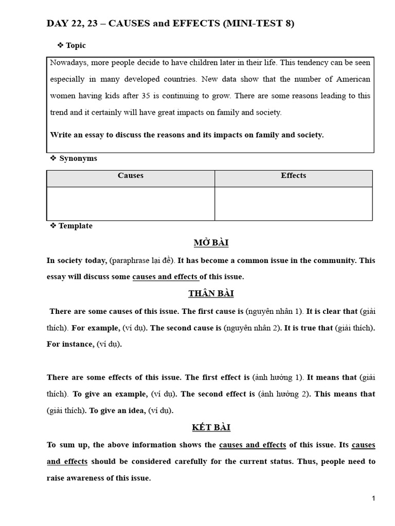 k276 - Writing Task 2 - Causes - Effects - Solutions | PDF