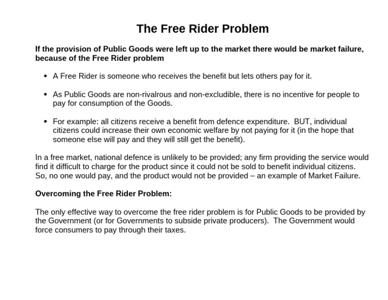Overcoming the Free Rider Problem | PDF