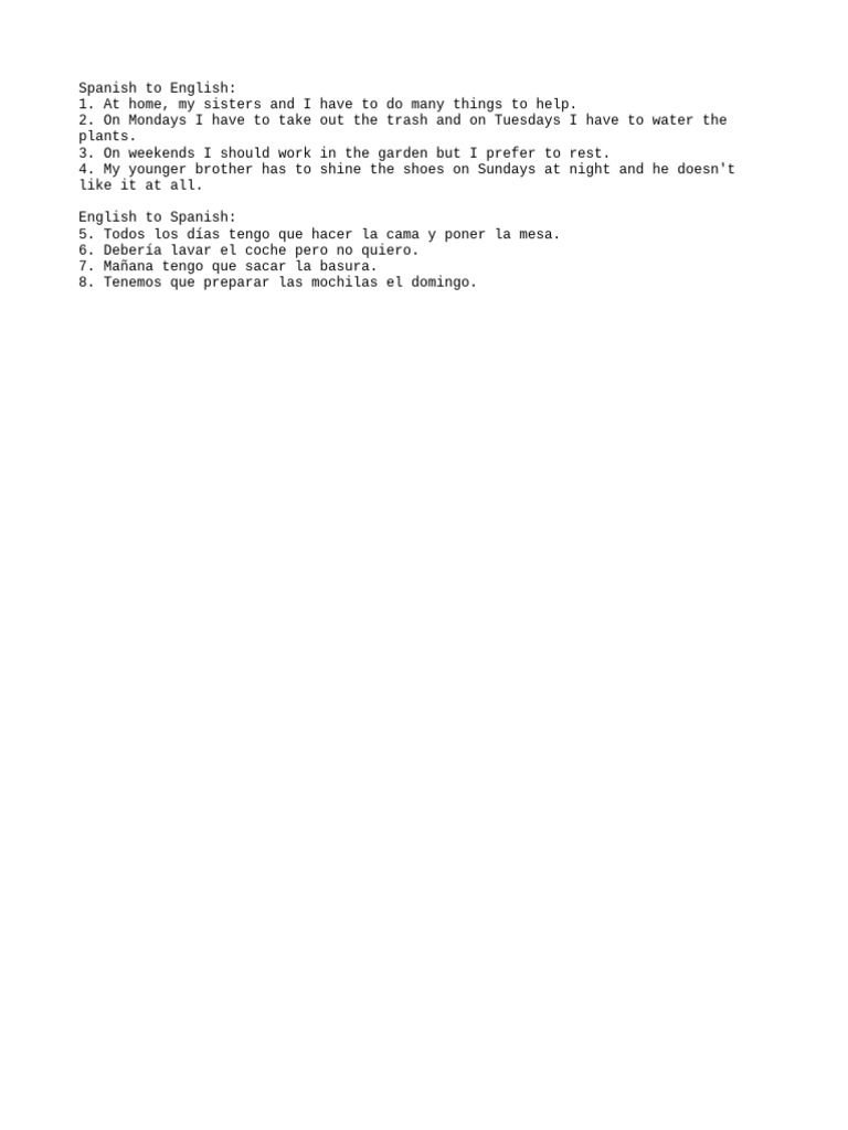Exercise60 Translations | PDF