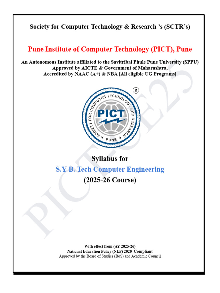 PICT S.Y. B.Tech Computer Engineering Syllabus | PDF | Central ...