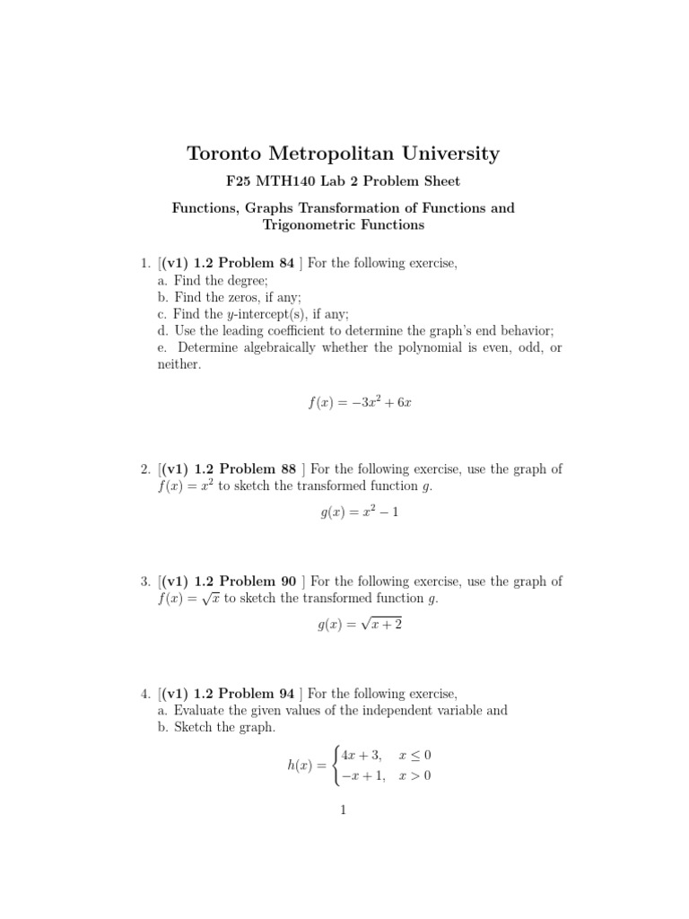 Week 3 Lab 2 MTH140 F25 Questions | PDF
