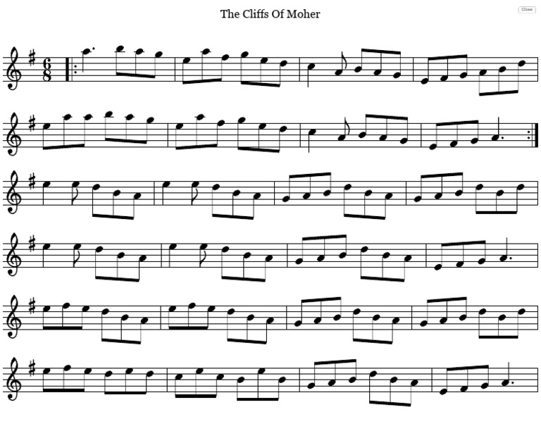 The Cliffs of Moher (Jig) On The Session | PDF