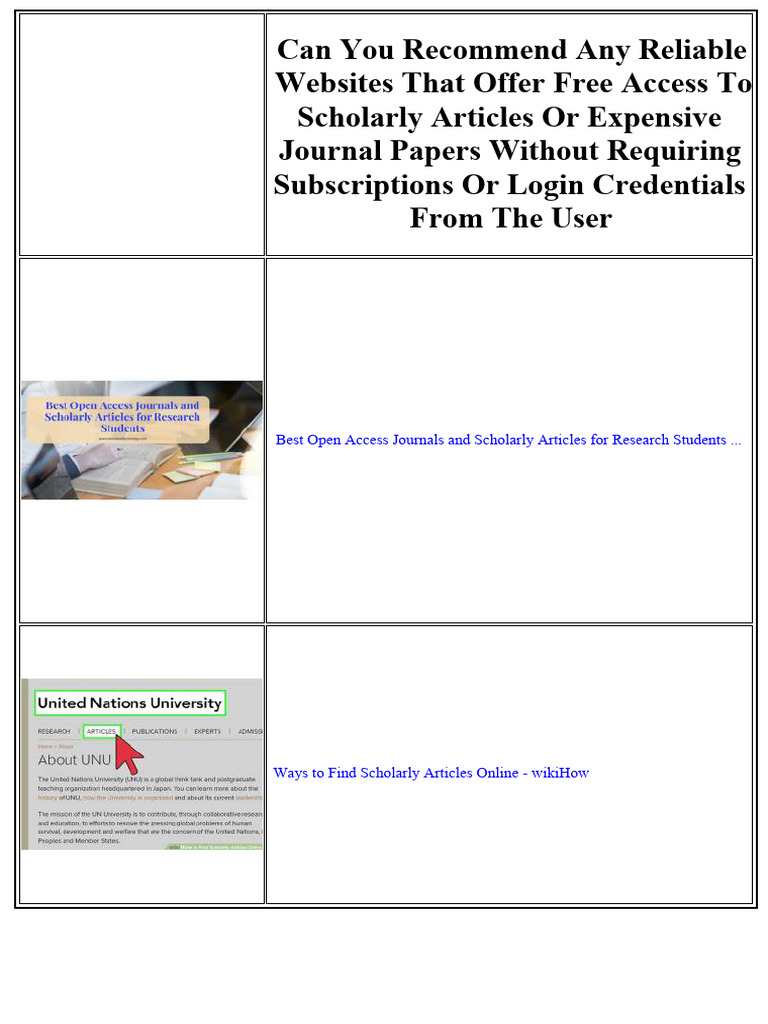 Can You Recommend Any Reliable Websites That Offer Free Access to ...