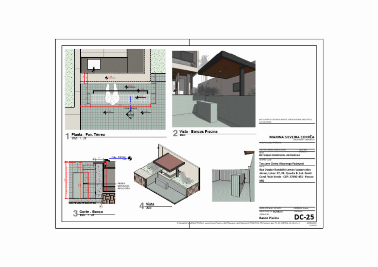 DC_25-Banco Piscina Retangular | PDF | Design ambiental | Esboço