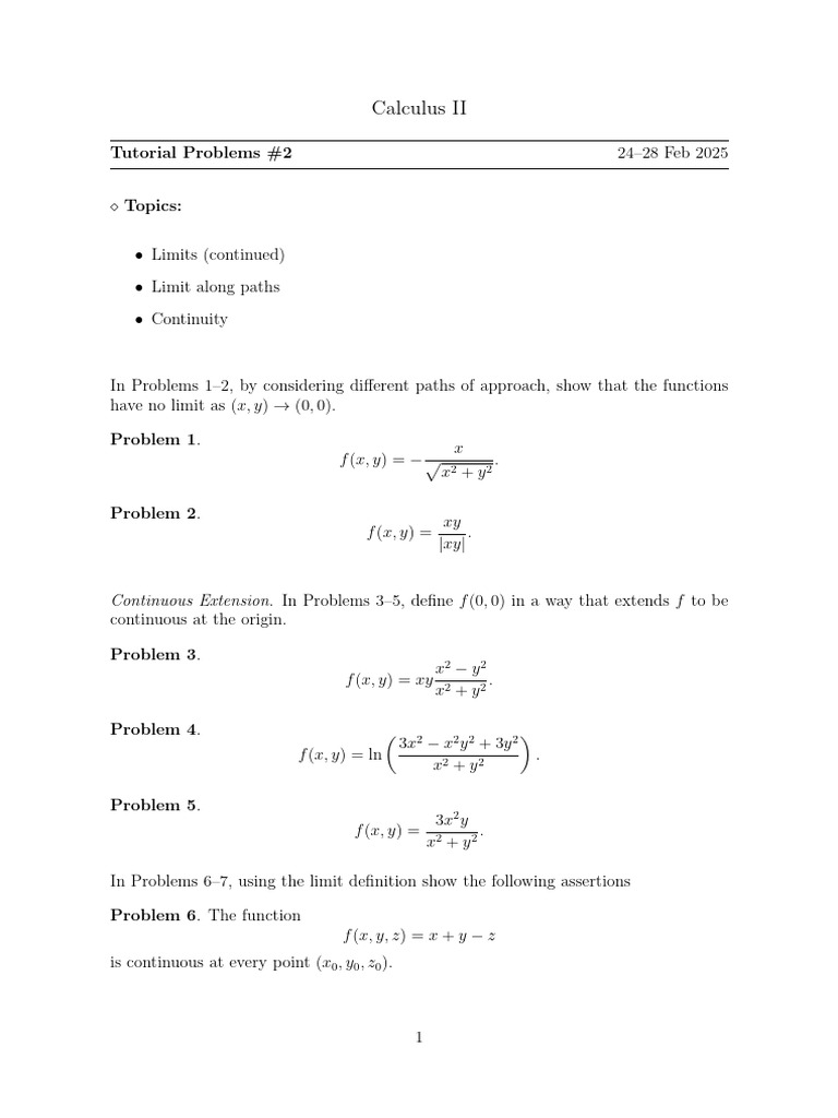 Calculus II 24-25 - Tutorial Problems #2 2 | PDF | Chess Theory | Chess