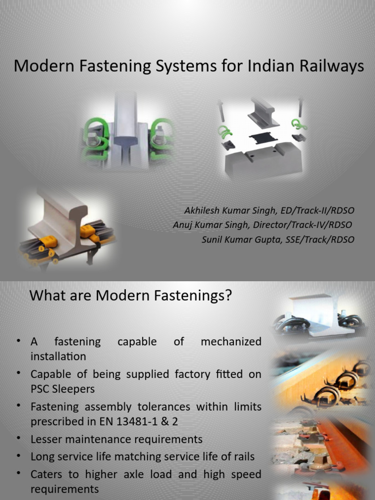 Modern Fastening Systems for Indian Railways | PDF | Screw | Track Gauge