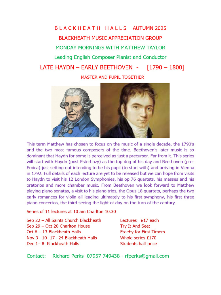 Haydn Beethoven Poster Circular | PDF