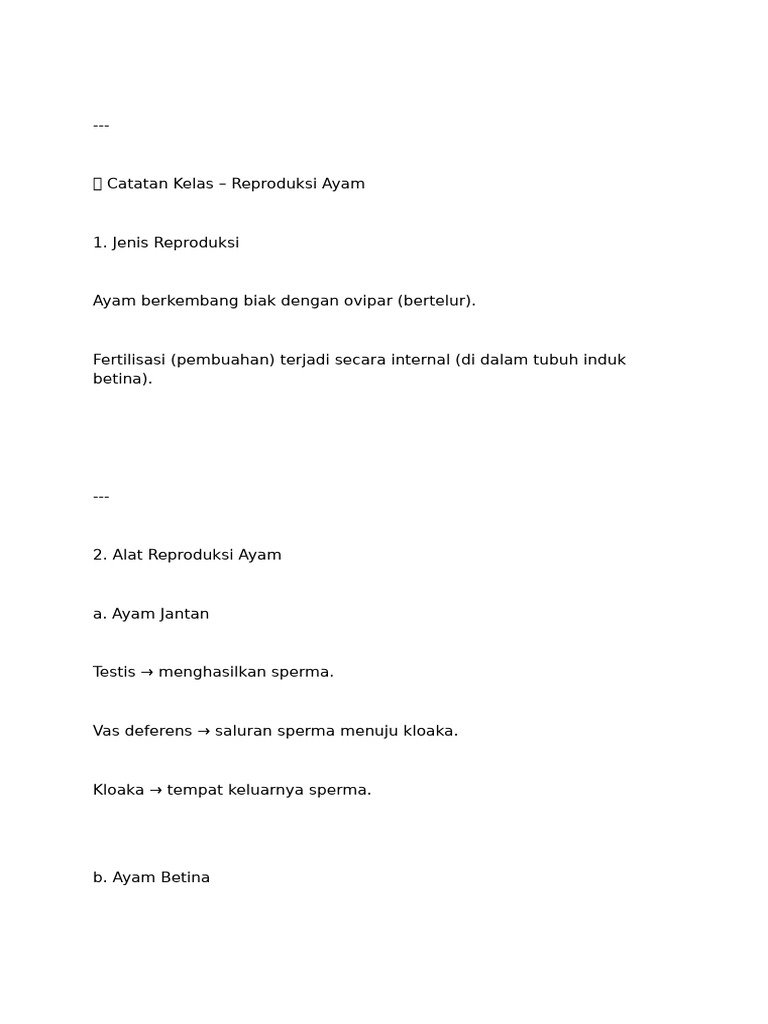 Reproduksi Ayam | PDF