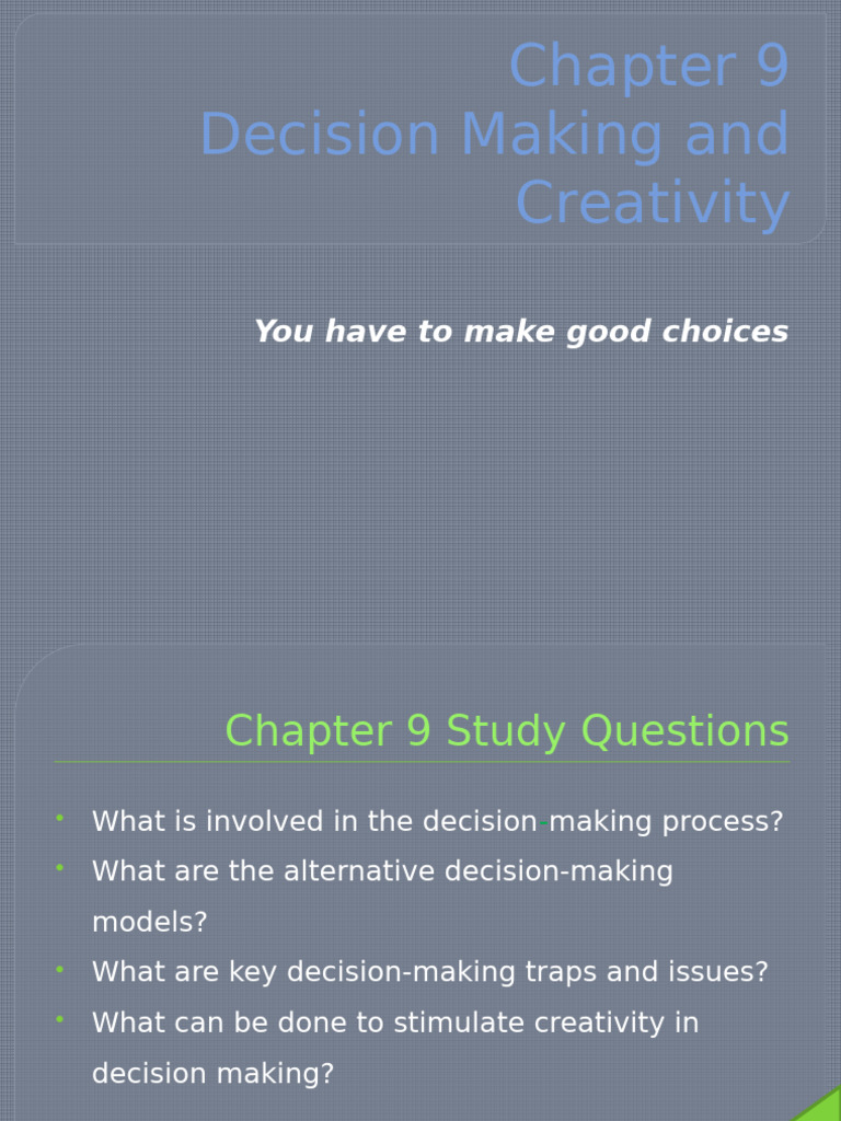 Chapter PPT UhlBien Ch9 | PDF | Heuristic | Decision Making