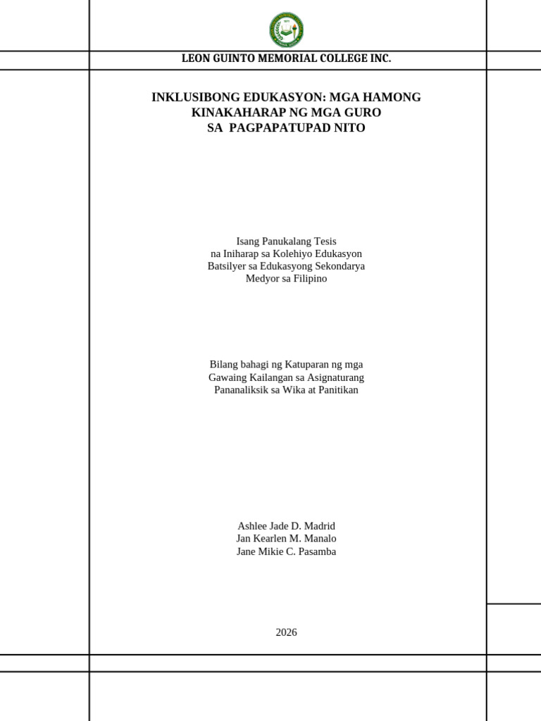 Chapter 1 Madrid Manalo Pasamba | PDF