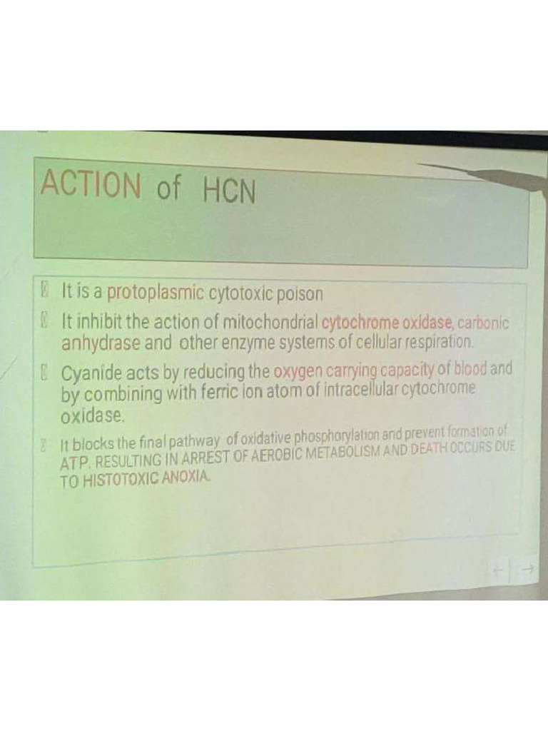Hydrocyanic Acid Poisoning | PDF
