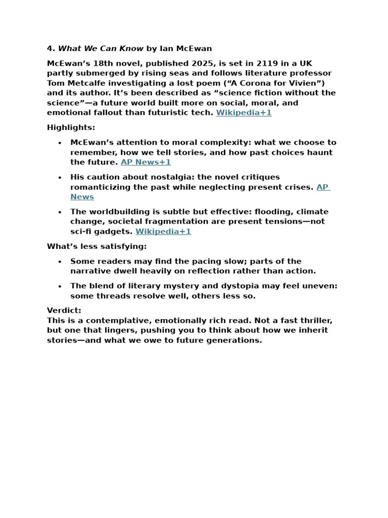 What We Can Know by Ian McEwan | PDF