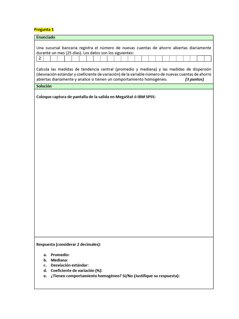 Formato de Soluci N de Desarrollo para Estudiante | PDF | Probabilidad | Desviación Estándar