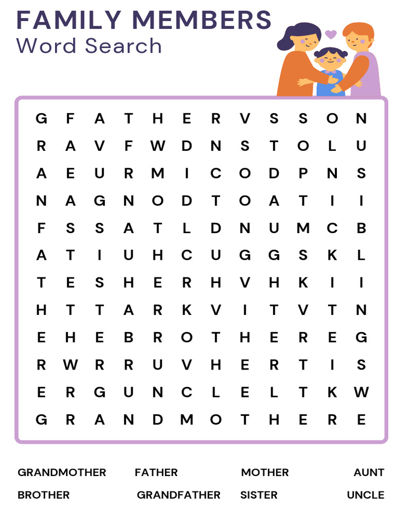 Family Members Word Search Puzzle | PDF