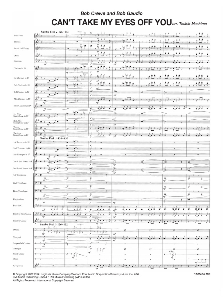 "Can't Take My Eyes Off You Arrangement" | PDF
