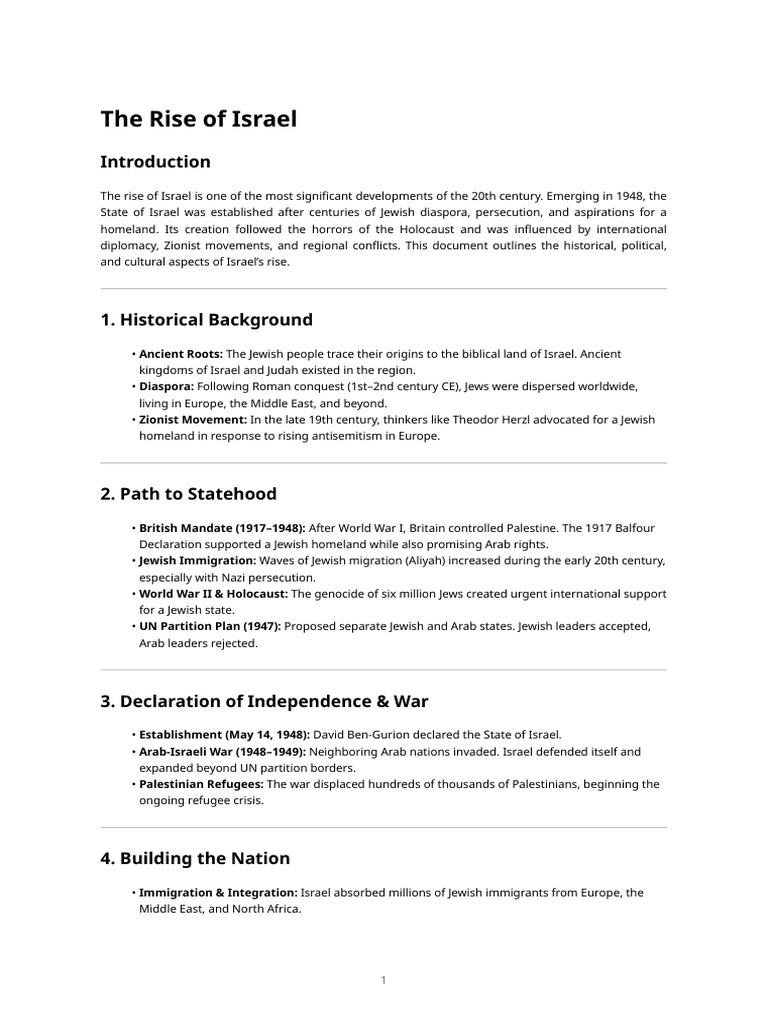 Rise of Israel | PDF | Zionism | Israel