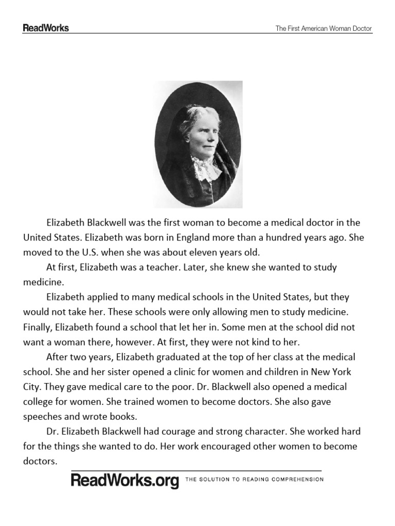 Passages First American Woman Doctor Files | PDF