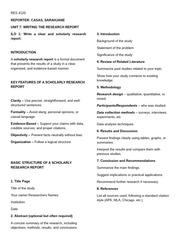 Writing Effective Research Reports | PDF | Citation | Apa Style