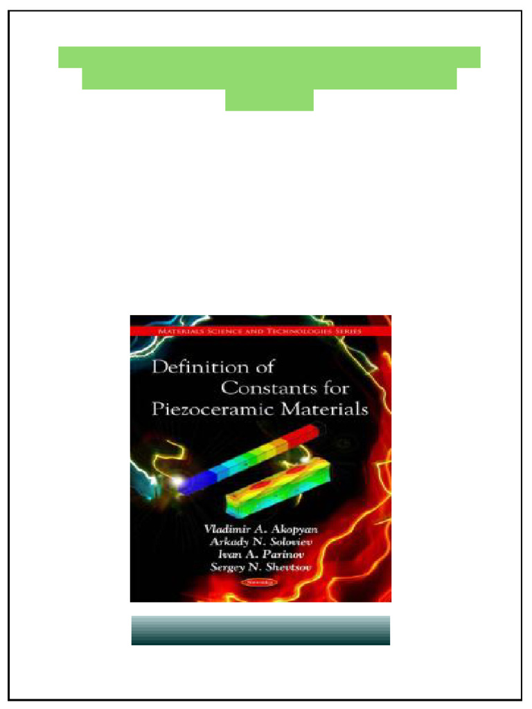 Definition of Constants for Piezoceramic Materials 1st Edition Vladimir ...