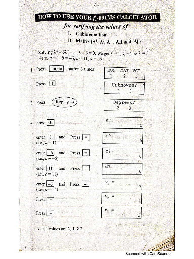 Calculator Operation | PDF