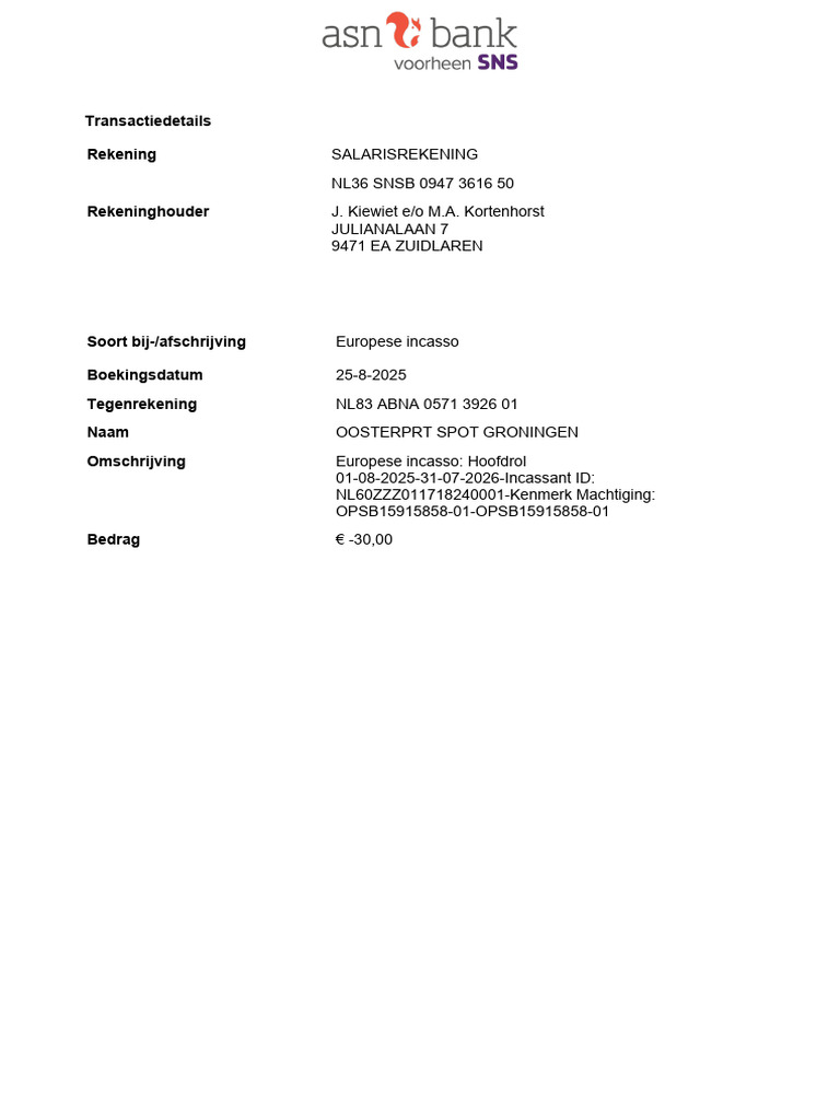 Transactie-Historie NL36SNSB0947361650 20250825145120 | PDF