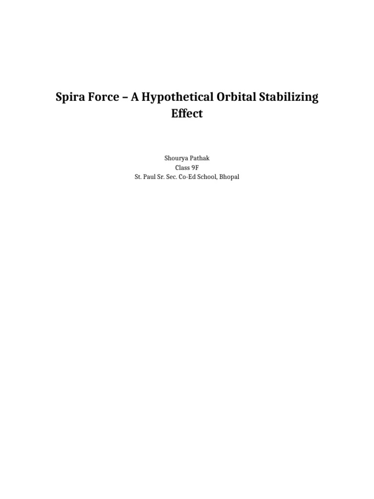 Spira Force: New Orbital Stability Concept | PDF