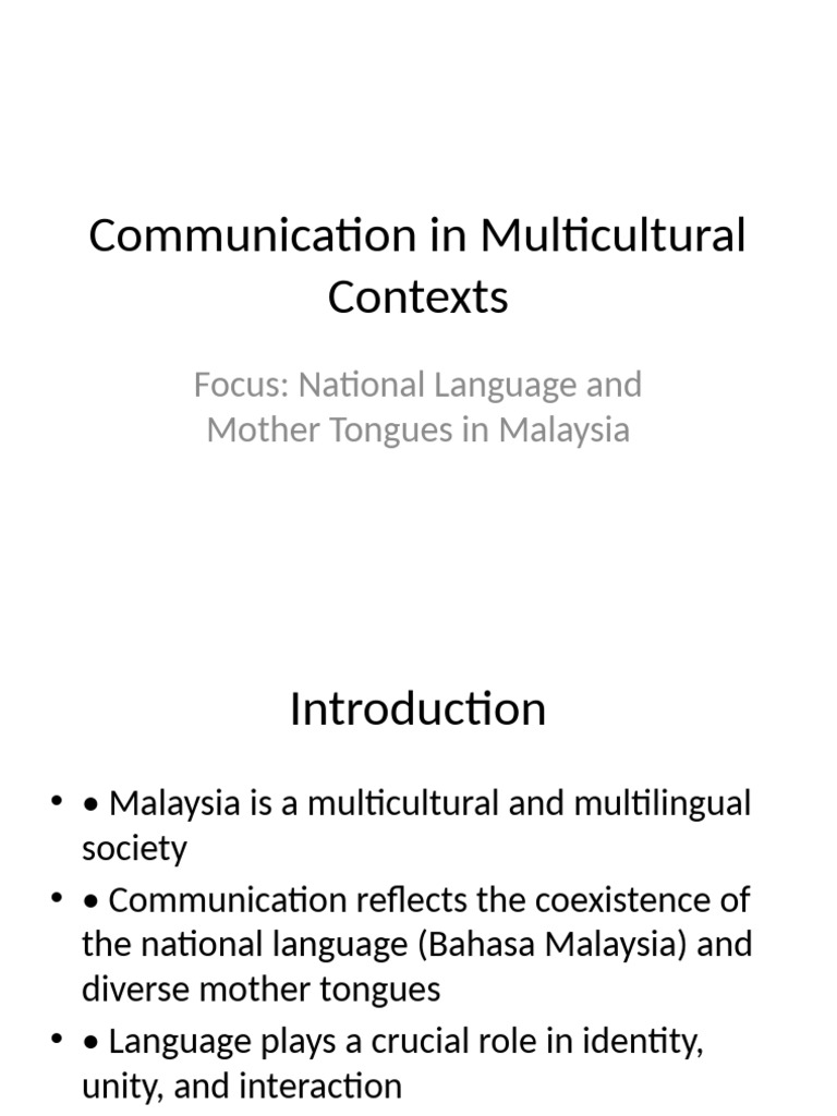 Communication in Multicultural Contexts | PDF