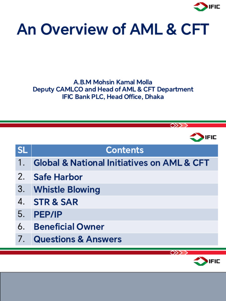 AML & CFT Overview: Global and Bangladesh Insights | PDF | Financial ...