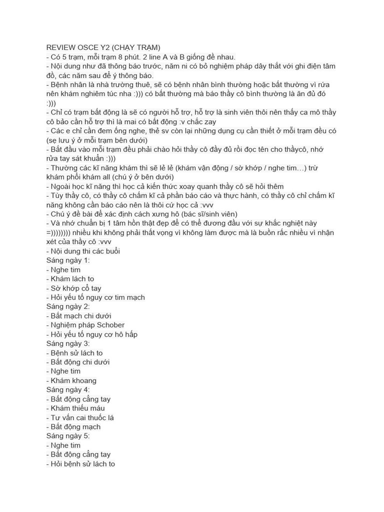 Review Osce Y2 CH y TR M Thi 1 | PDF