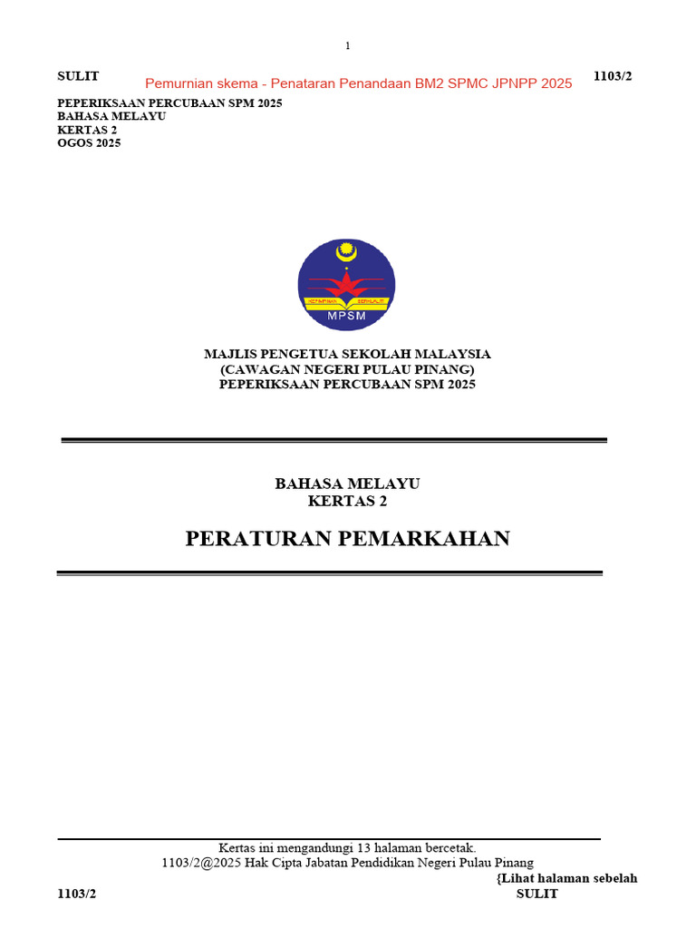 Skema BM k2 - Pulau Pinang | PDF
