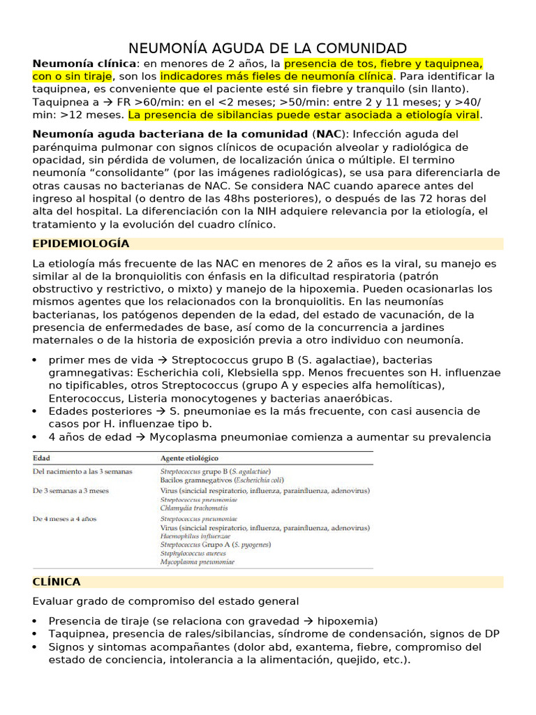 NAC - Supuracion Pleuropulmonar | PDF | Neumonía | Enfermedades y ...