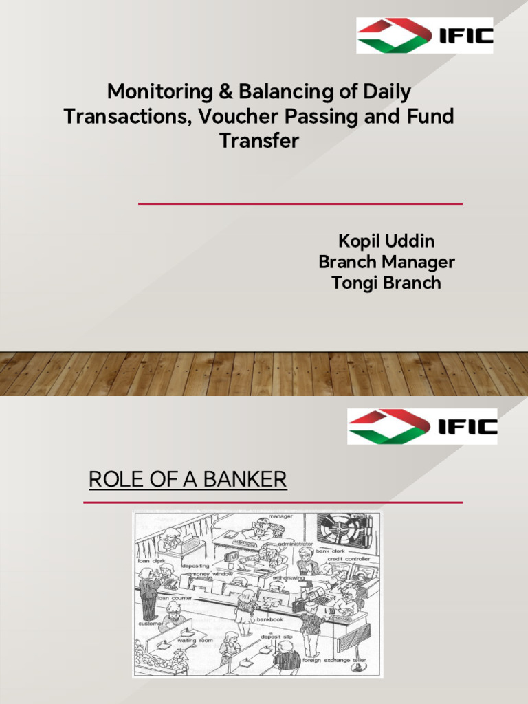 Monitoring & Balancing of Daily Transactions | PDF | Cheque | Clearing ...