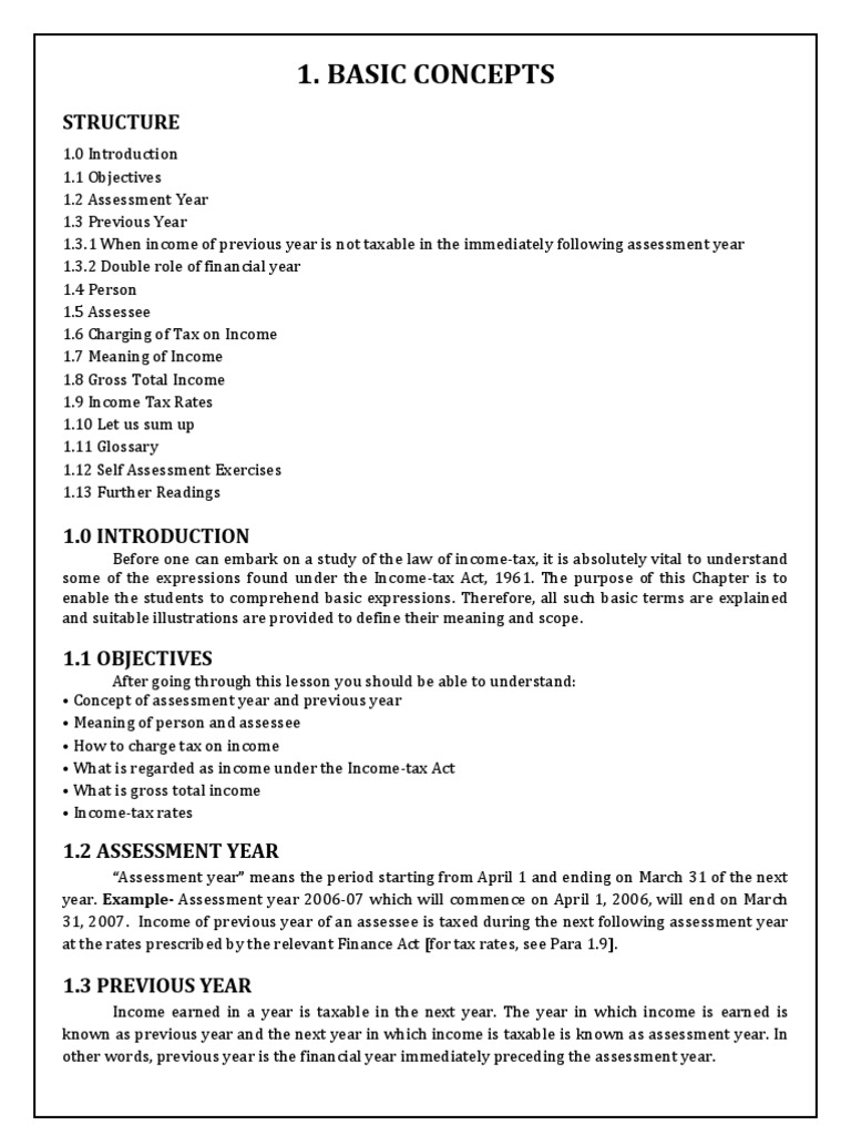 L-1 Basic Concepts | PDF | Income Tax In India | Payments