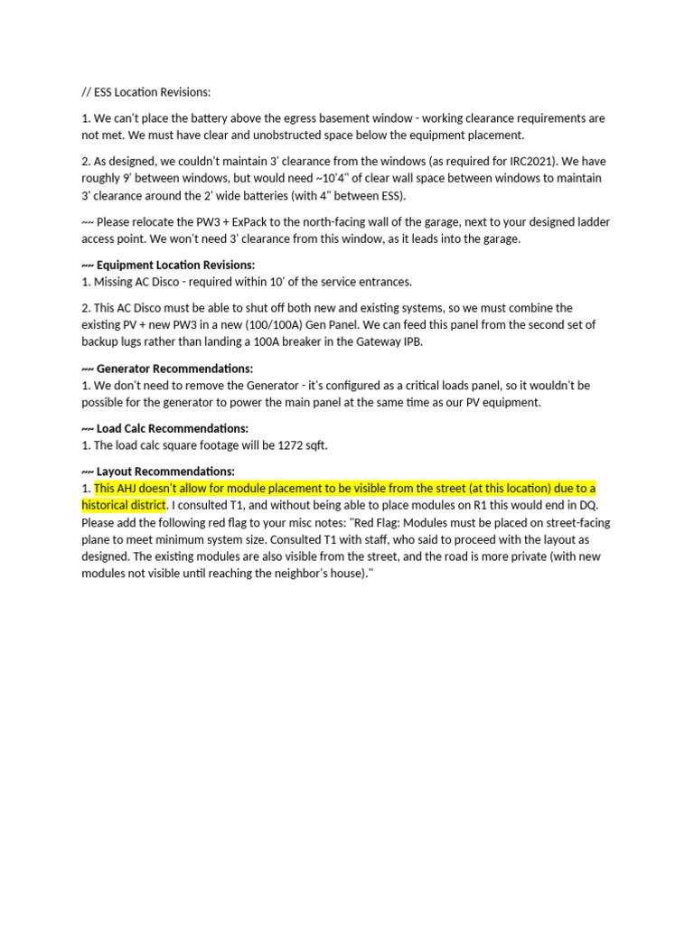ESS Equipment Location and Layout Revisions | PDF