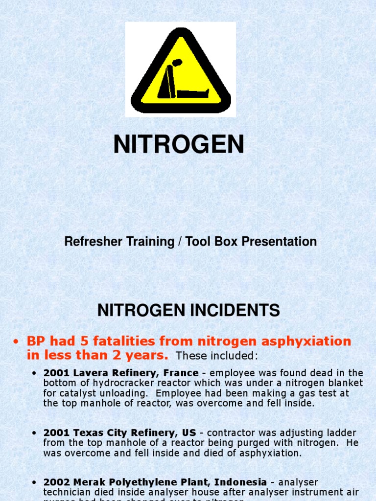 Nitrogen Tool Box Talk | PDF | Breathing | Oxygen