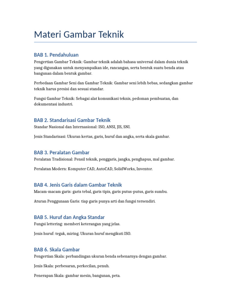 Panduan Lengkap Gambar Teknik | PDF
