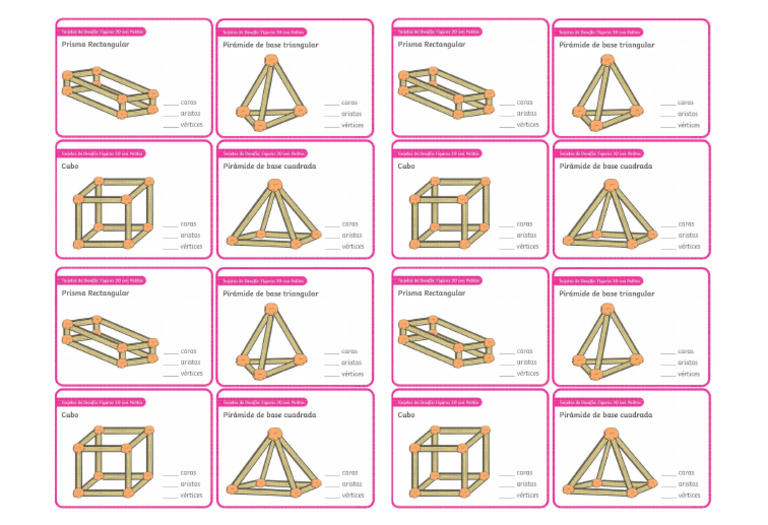 Geometría - Tarjetas Figuras 3D | PDF